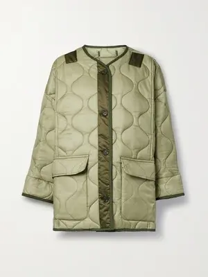 THE FRANKIE SHOP Quilted Padded Ripstop Jacket - Green