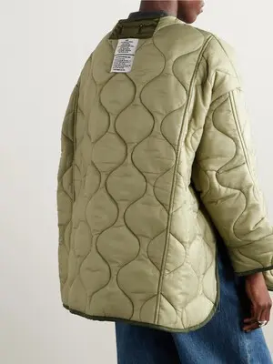 THE FRANKIE SHOP Quilted Padded Ripstop Jacket - Green