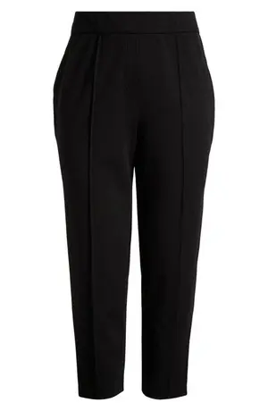 TAHARI ASL Pintuck Tapered Leg Trousers - Black
