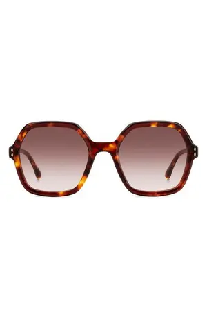Isabel Marant 55mm Gradient Square Sunglasses - Brown Havana/brown Gradient