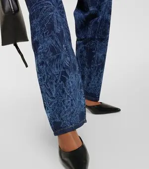 Alanui Jungle Printed High-rise Jeans - Blue