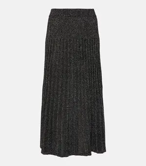 JOSEPH Ribbed-knit Lurex® Midi Skirt