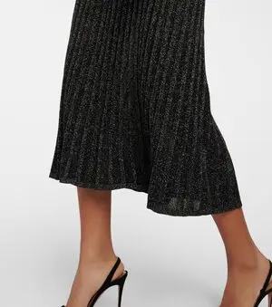 JOSEPH Ribbed-knit Lurex® Midi Skirt