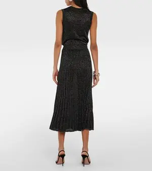 JOSEPH Ribbed-knit Lurex® Midi Skirt