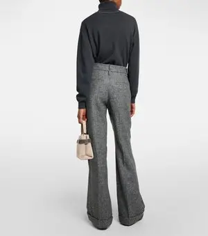 Brunello Cucinelli Herringbone Flared Trousers