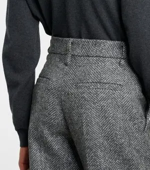 Brunello Cucinelli Herringbone Flared Trousers