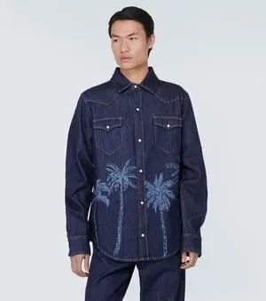 Alanui Jungle Printed Denim Shirt