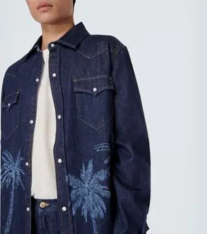 Alanui Jungle Printed Denim Shirt