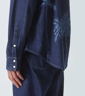 Alanui Jungle Printed Denim Shirt