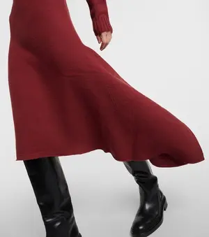 JIL SANDER Asymmetric Wool Midi Dress