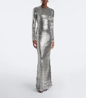 Dolce & Gabbana Sequined Gown - Silver