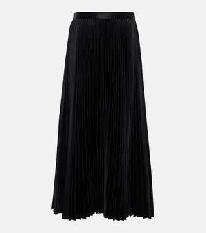 Alaïa Pleated Croc-effect Midi Skirt