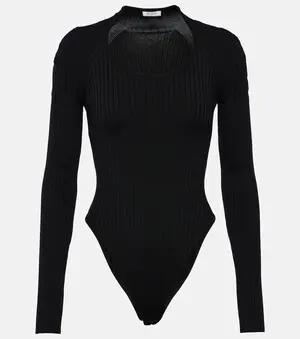Alaïa Ribbed-knit Bodysuit