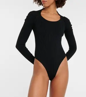 Alaïa Ribbed-knit Bodysuit