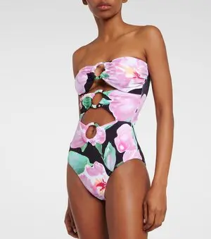 ALEXANDRA MIRO Anya Floral Cutout Swimsuit - Multicoloured