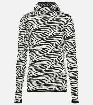 JETSET Zoey Zebra-print Jacquard Hoodie - Multicoloured