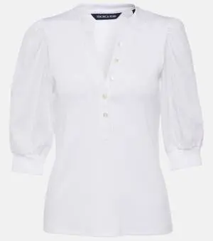 Veronica Beard Coralee Puff-sleeve Top - White