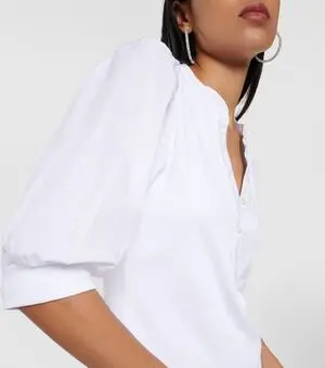 Veronica Beard Coralee Puff-sleeve Top - White