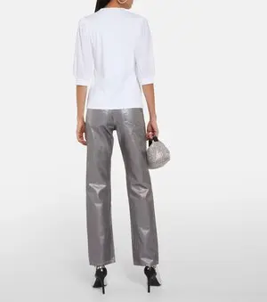 Veronica Beard Coralee Puff-sleeve Top - White