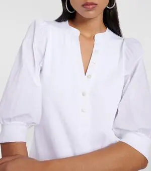 Veronica Beard Coralee Puff-sleeve Top - White