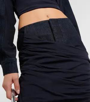 Christopher Esber Ruched Denim Maxi Skirt