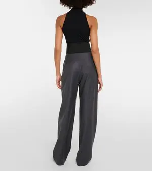Alaïa High-rise Virgin Wool Straight Pants - Grey