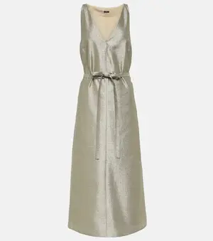JOSEPH Desiree Metallic Midi Dress