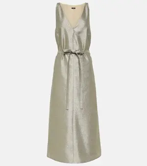 JOSEPH Desiree Metallic Midi Dress