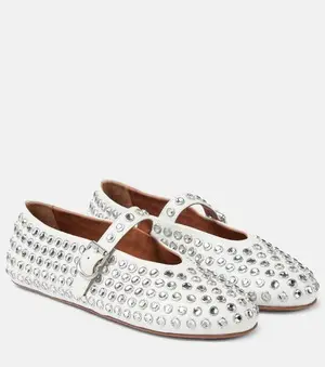 Alaia Silver Tone Flats For Women