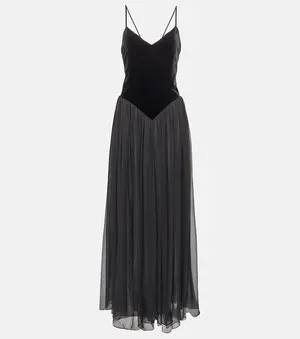 Chloé Velvet And Silk Maxi Dress