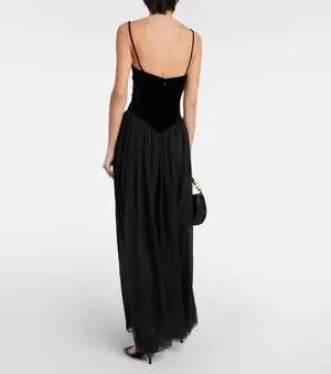 Chloé Velvet And Silk Maxi Dress