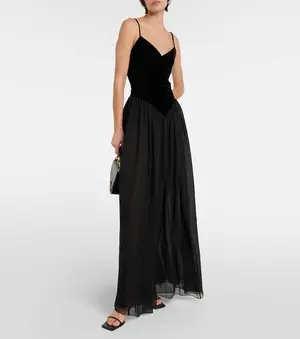 Chloé Velvet And Silk Maxi Dress