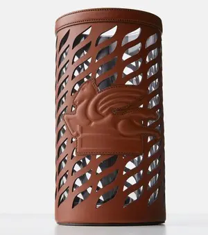 Etro Pegaso Leather-trimmed Glass Vase