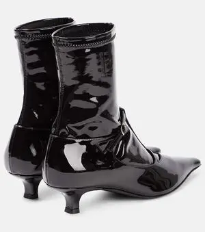 THE ROW Cyd Patent Leather Ankle Boots
