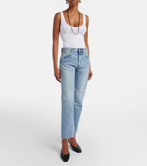 TOTEME Twisted Seam Mid-rise Straight Jeans - Blue