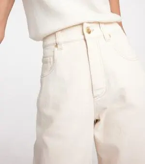 Brunello Cucinelli Garment-dyed Wide-leg Jeans - White