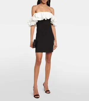 Staud Kiara Off-shoulder Minidress - Multicoloured