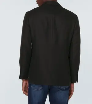 Brunello Cucinelli Linen, Wool, And Silk Blazer - Black
