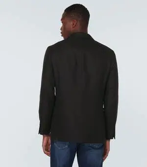 Brunello Cucinelli Linen, Wool, And Silk Blazer - Black