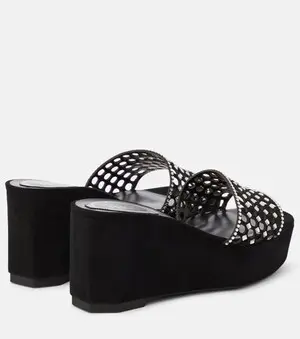 Rene Caovilla Embellished Platform Slides