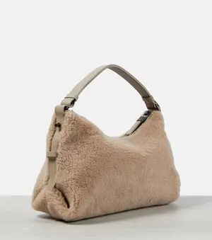 Brunello Cucinelli Faux Shearling Shoulder Bag