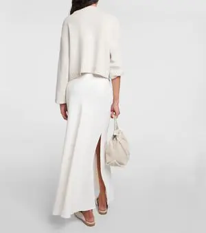 Brunello Cucinelli Maxi Skirt In Twill - Neutrals