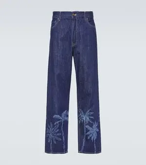 Alanui Jungle Printed Straight Leg Jeans