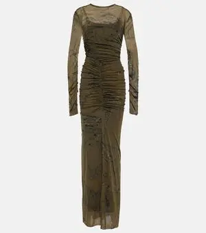 Blumarine Printed Maxi Dress - Green