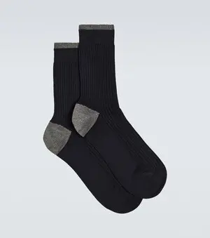 Brunello Cucinelli Cotton Crew Socks - Blue