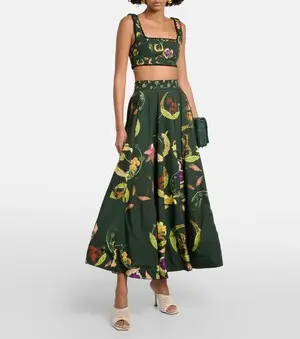 Agua Bendita Embroidered Crop Top - Multicoloured