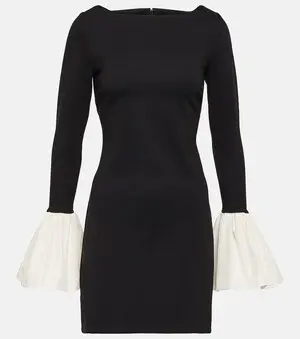 Staud Hawthorne Taffeta-trimmed Minidress - Black