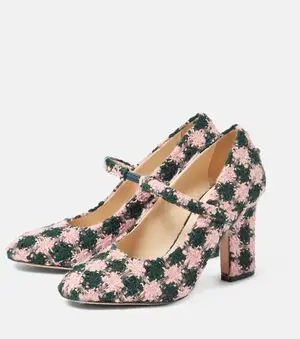 EMILIA WICKSTEAD Orelia Checked Tweed Mary Jane Pumps