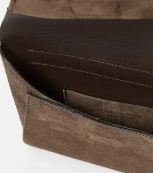 Brunello Cucinelli Suede Shoulder Bag - Beige