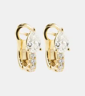 ANITA KO 18kt Yellow Huggie Earrings With Diamonds - Gold